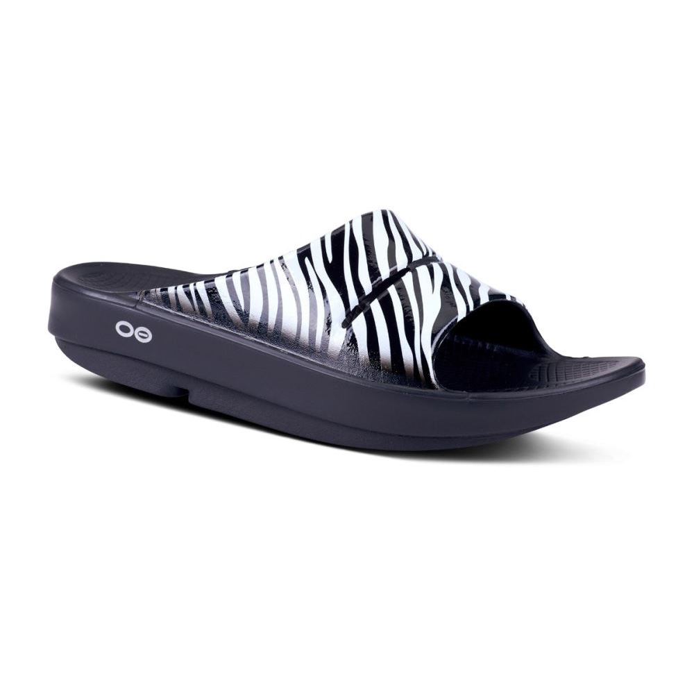 OOFOS Women's OOahh Luxe Slide Sandal - Zebra [OOFOS SHOES 075] - $79. ...